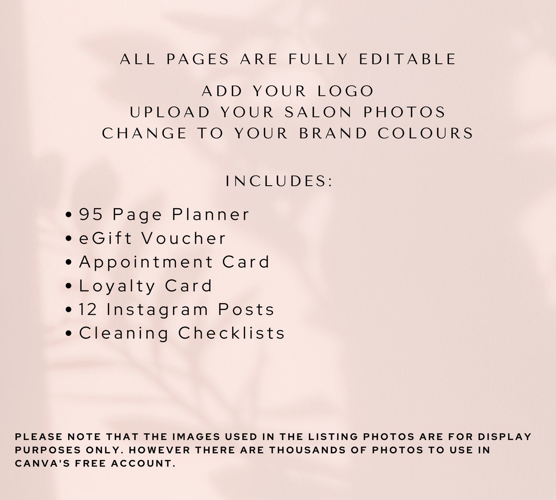 Salon Business Planner Bundle Canva Template Editable Pink - Etsy