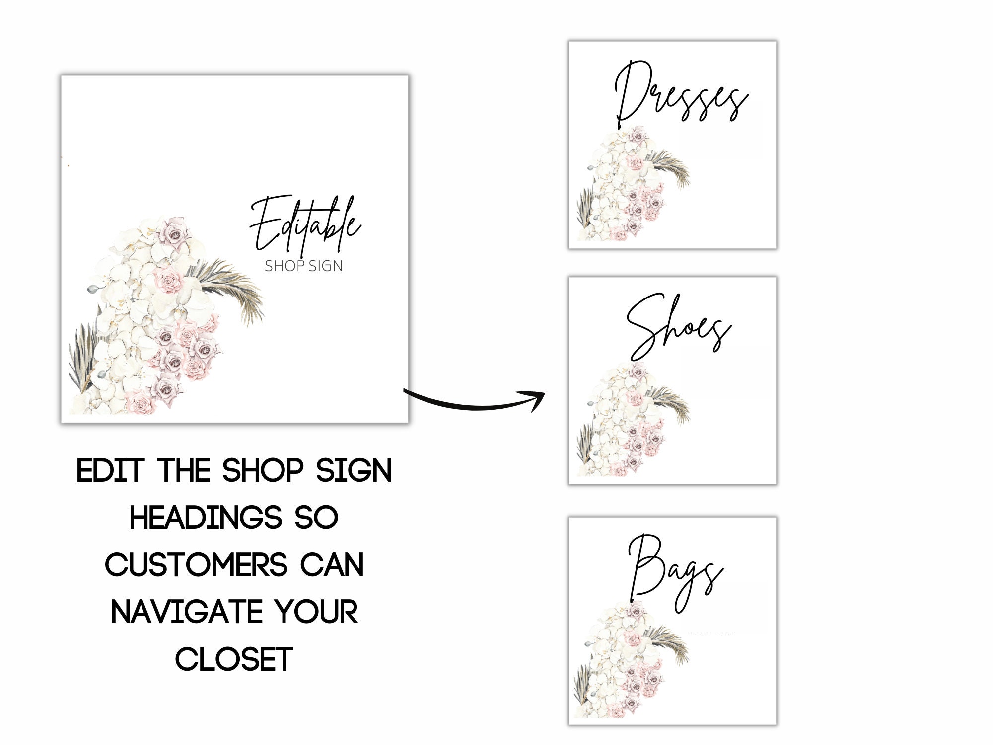 Poshmark Boho Editable Shop Sign and Banner Templates | Customizable ...