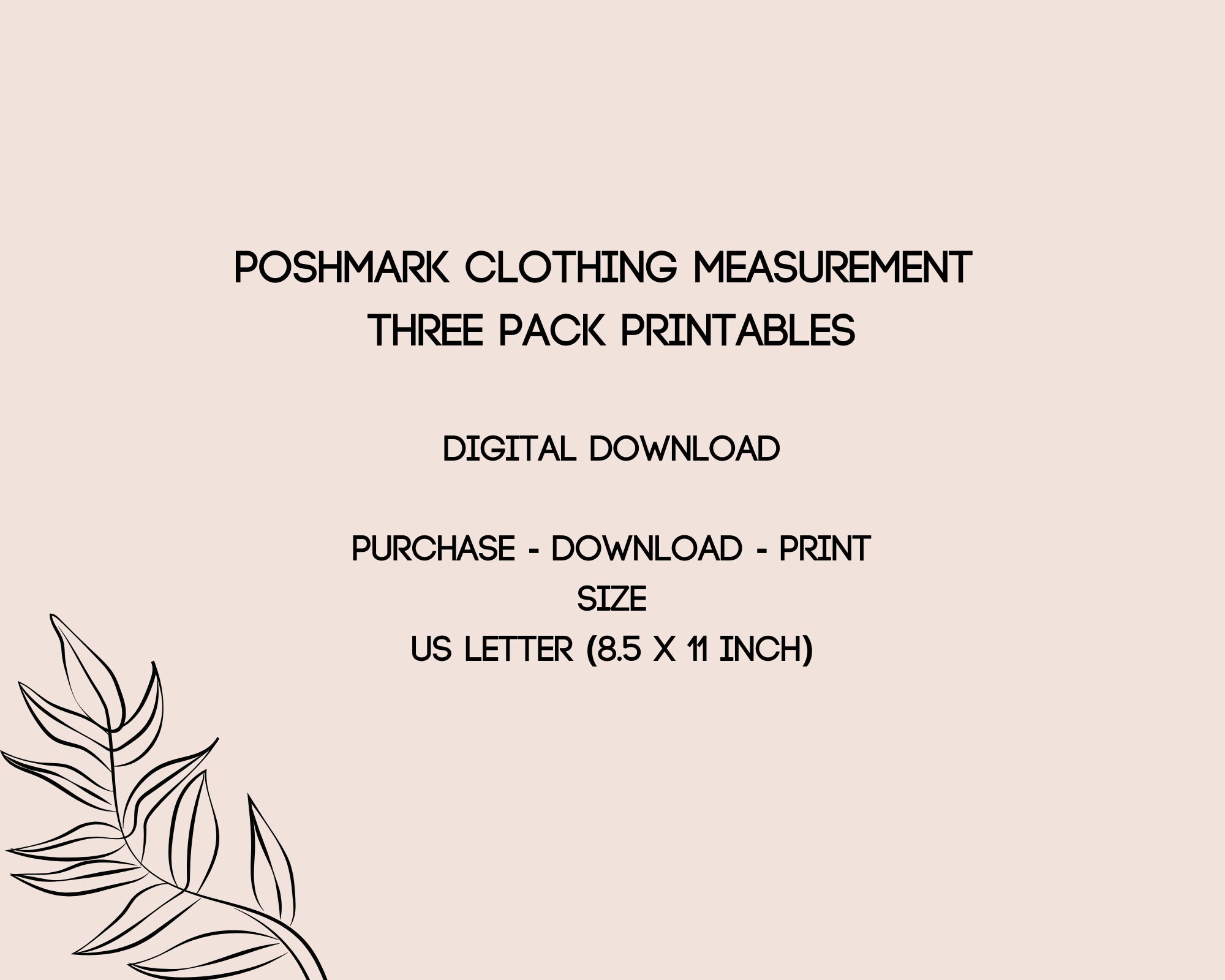 Poshmark Template | Record of Measurements Three Pack, Reseller ...