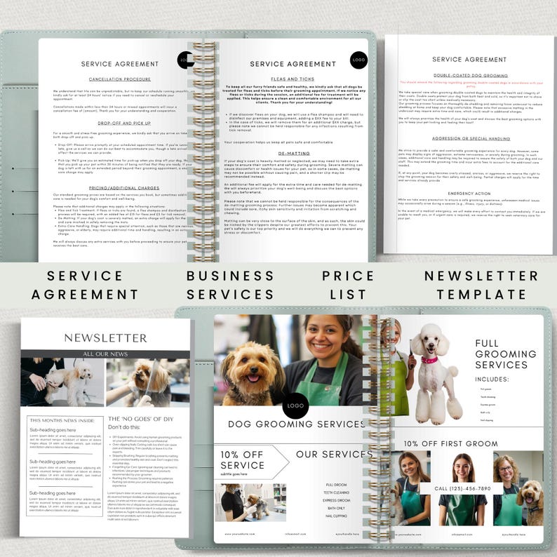 Editable Dog Grooming Business Forms Bundle, Grooming Contract and ...