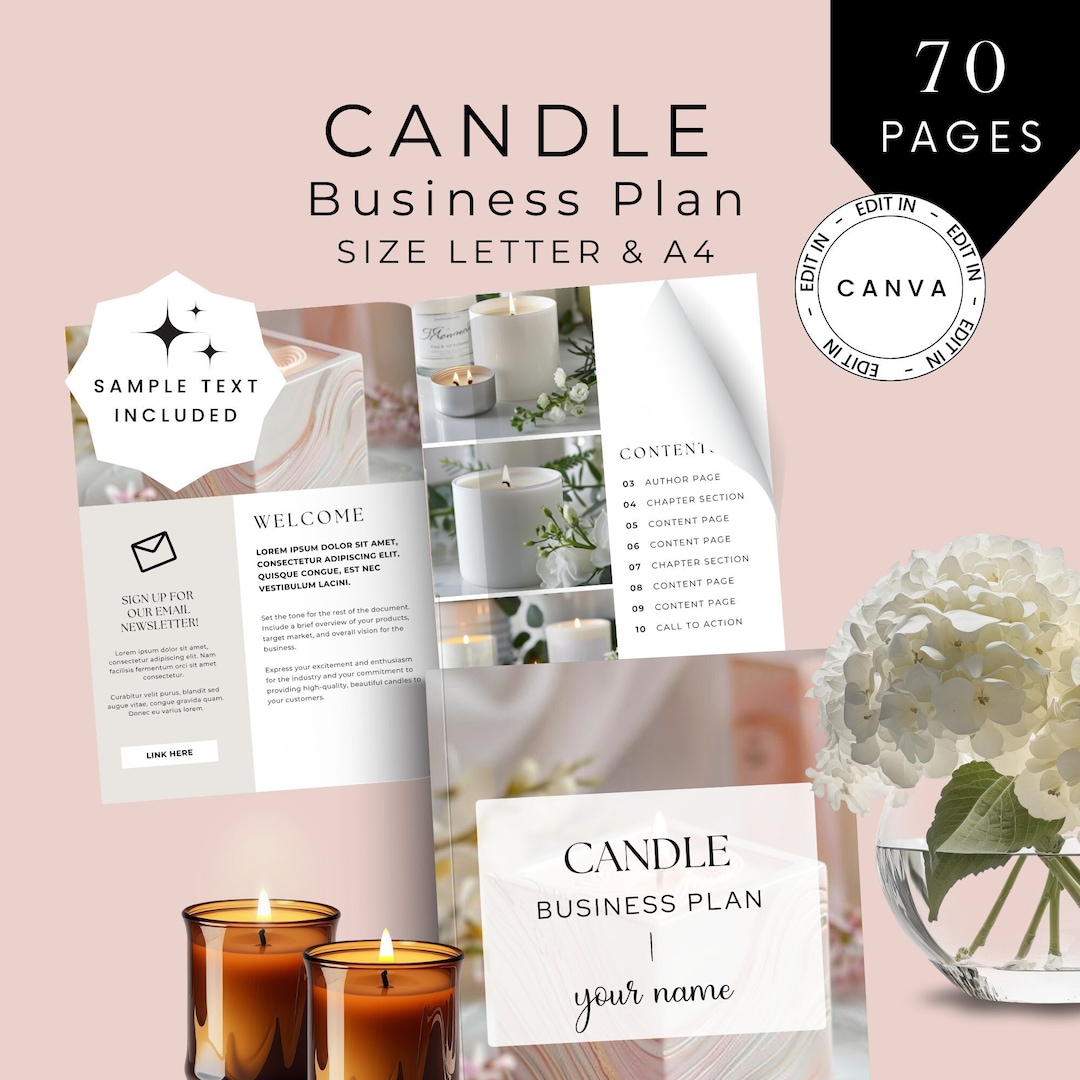 Candle Making Business Plan Template, Editable Business Start up Canva ...