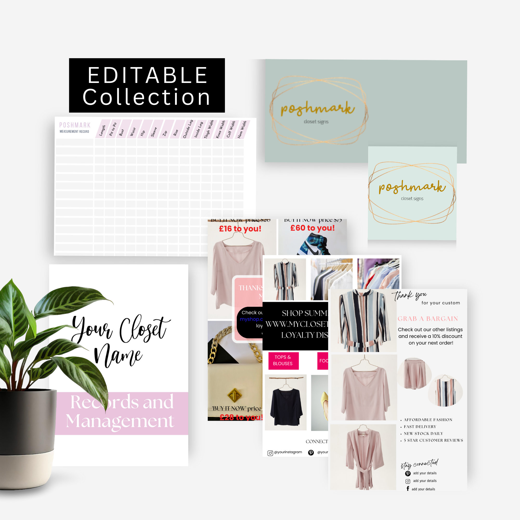 Poshmark Reseller Planner Organization Templates | Mega Bundle of ...