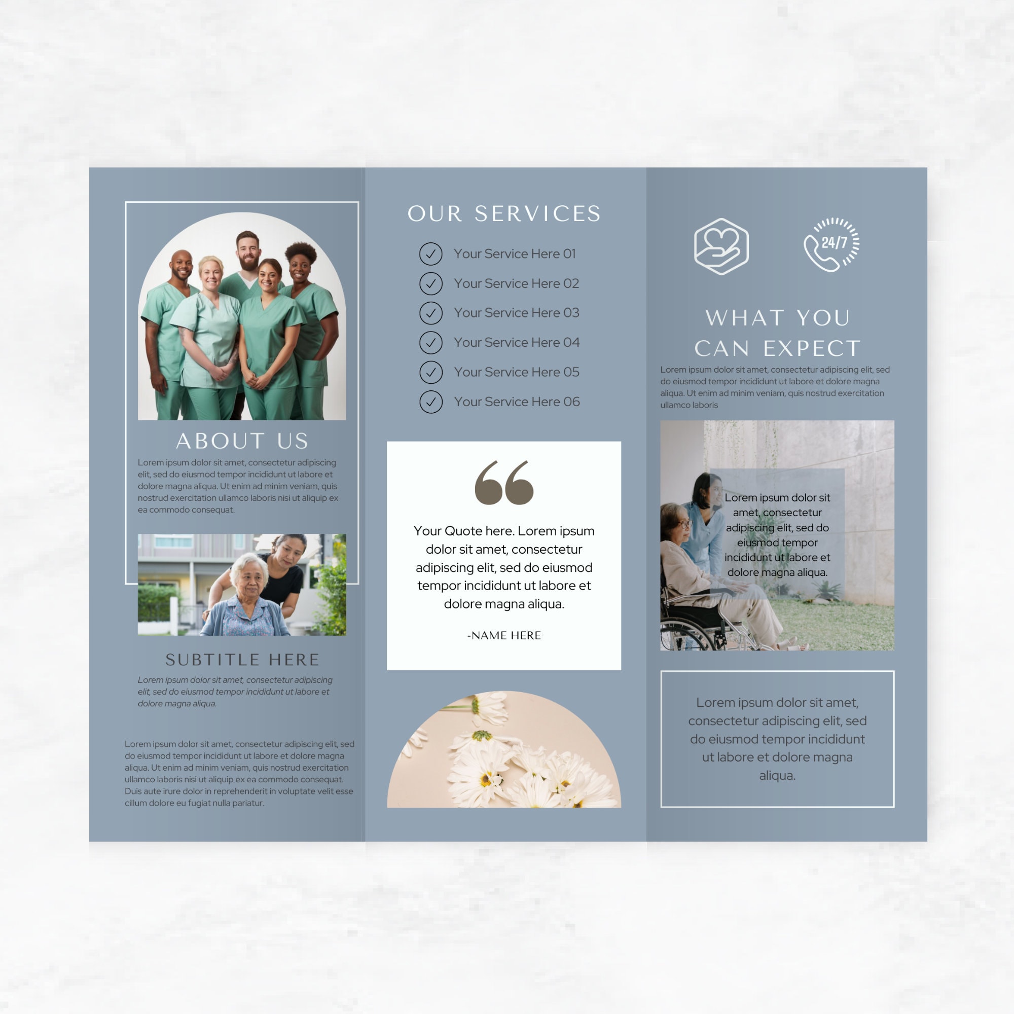 Home Care Service Trifold Brochure, Business Information Leaflet ...