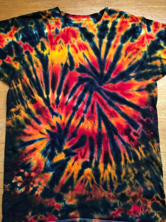 Fire tie dye shirt Kids XL | Etsy