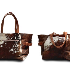 Cowhide Tote Bag Large Cowhide Tote Purse. - Etsy