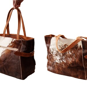 Cowhide Tote Bag Large Cowhide Tote Purse. - Etsy