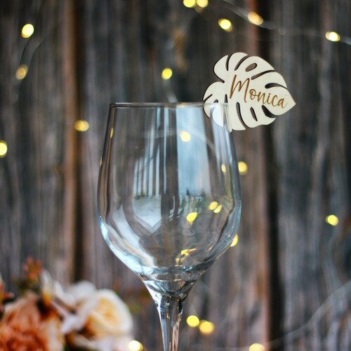 Personalized Pineapple Drink Tags Custom Wooden Glass Tags - Etsy