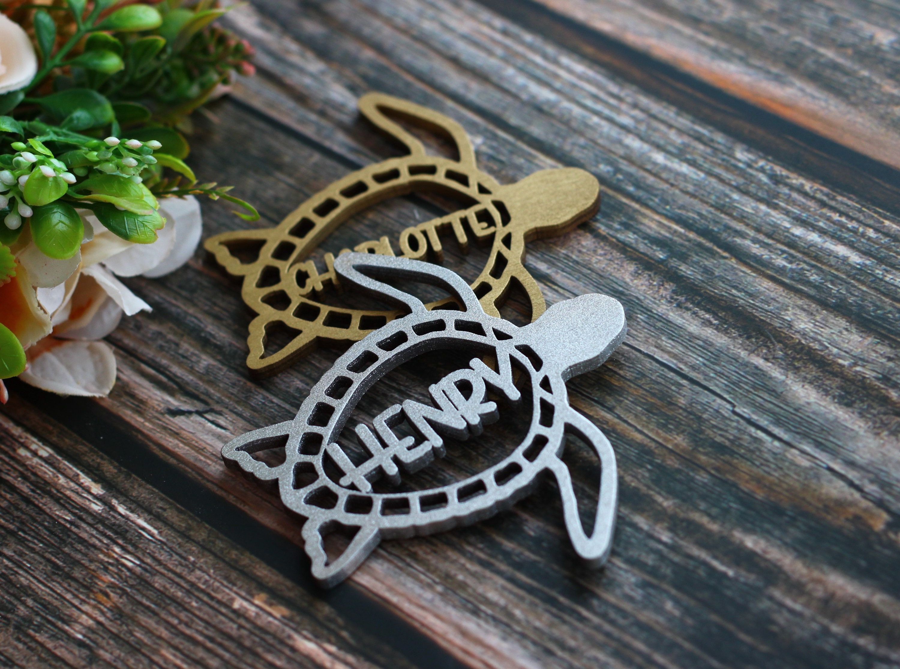 Turtle Place Cards - Tropical Name Tags - Hawaii Wedding Table ...