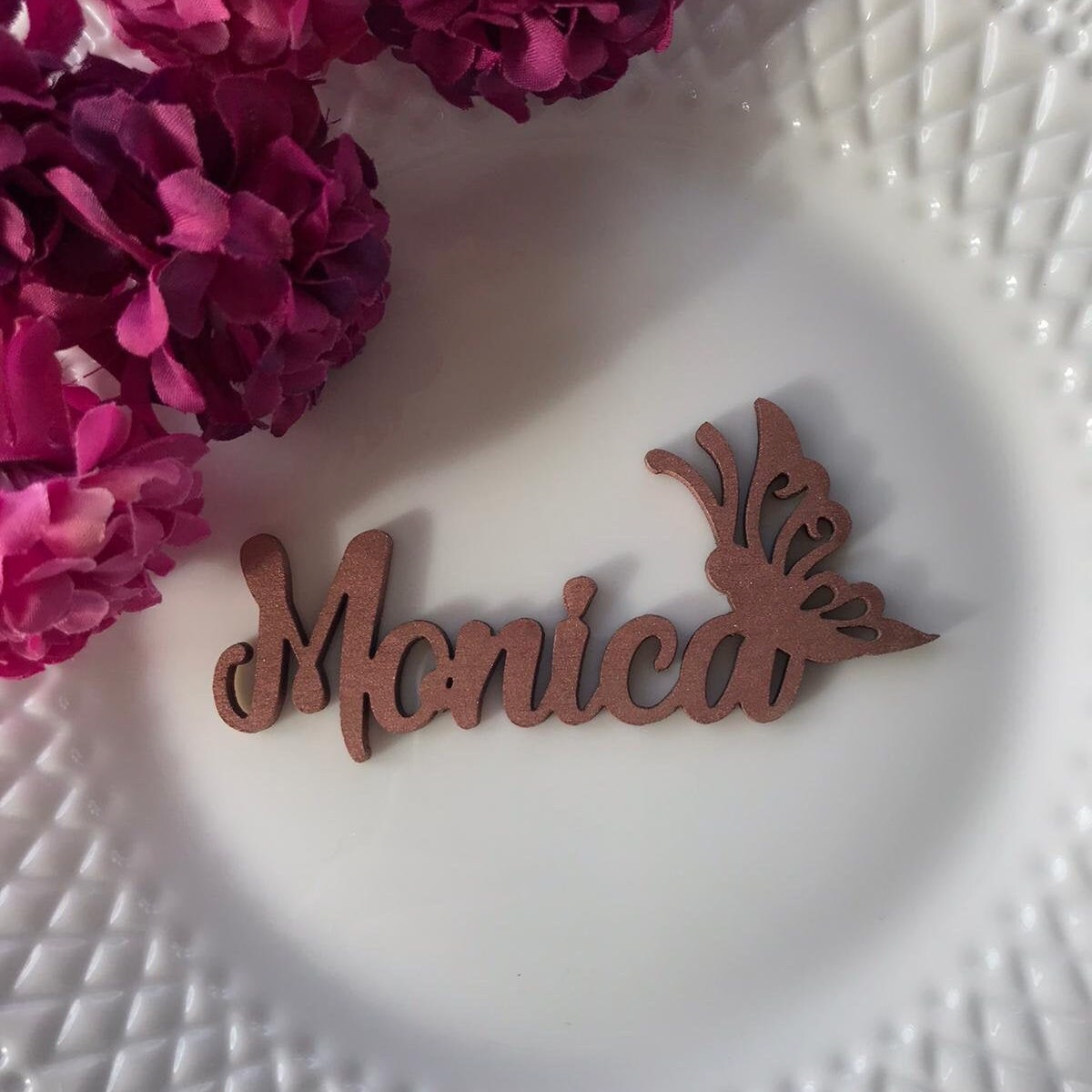 Personalized Wood Butterfly On Name Name Card Wedding | Etsy