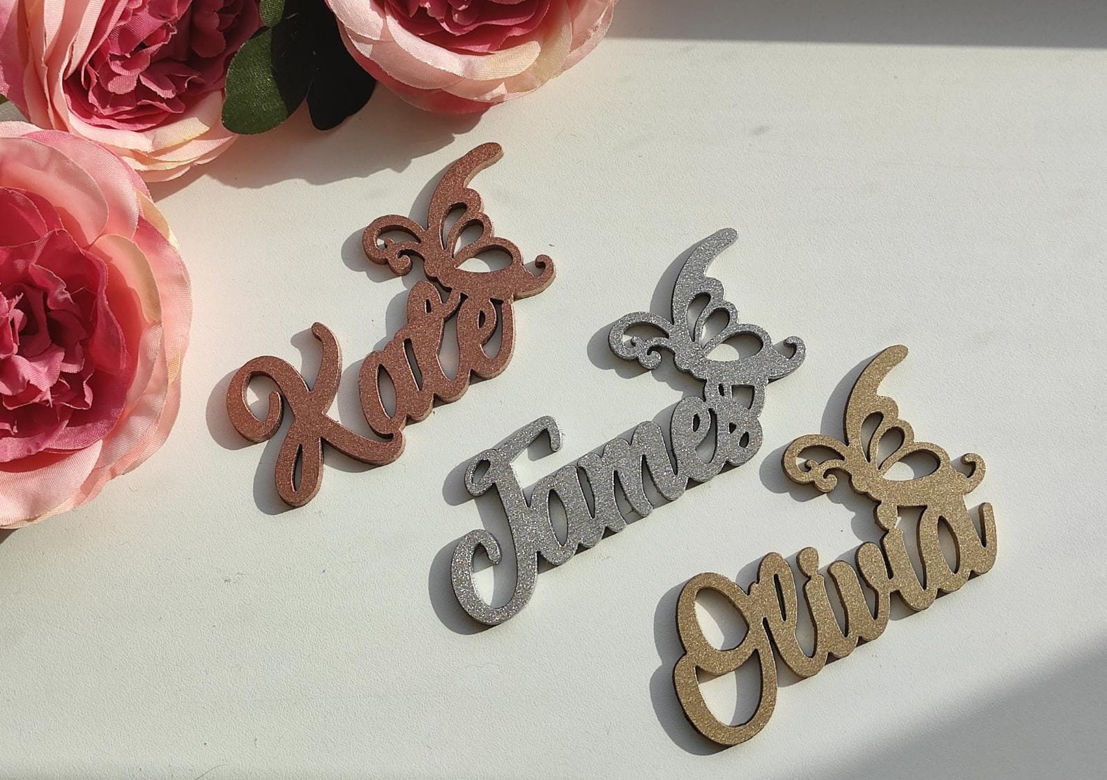 Personalized Butterfly Name Name Place Card Wood Wedding | Etsy