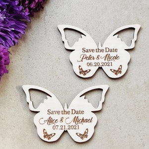 Personalized Butterfly Save the Date Magnets - Wedding Invitation ...