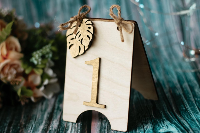 Tropical Table Numbers - Wooden Table Number Signs - Tropical Wedding ...