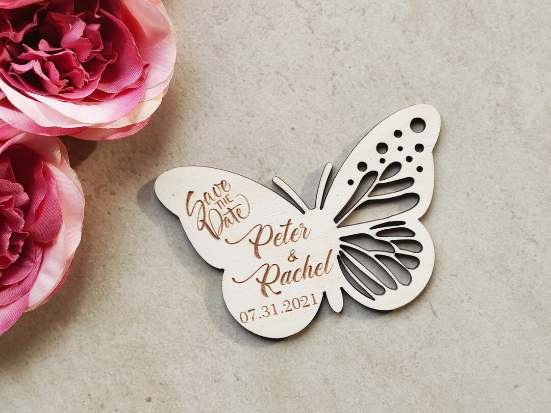 Personalized Butterfly Save the Date Magnets - Wedding Invitation ...