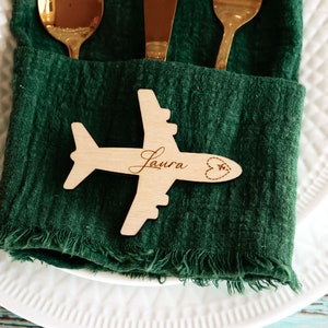 Airplane Place Cards - Personalized Plane Place Setting - Destination ...