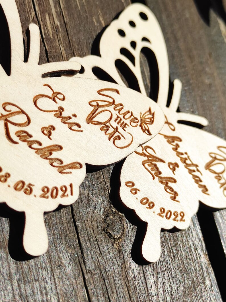 Butterfly Save the Date Magnets - Personalized Wedding Invitation ...