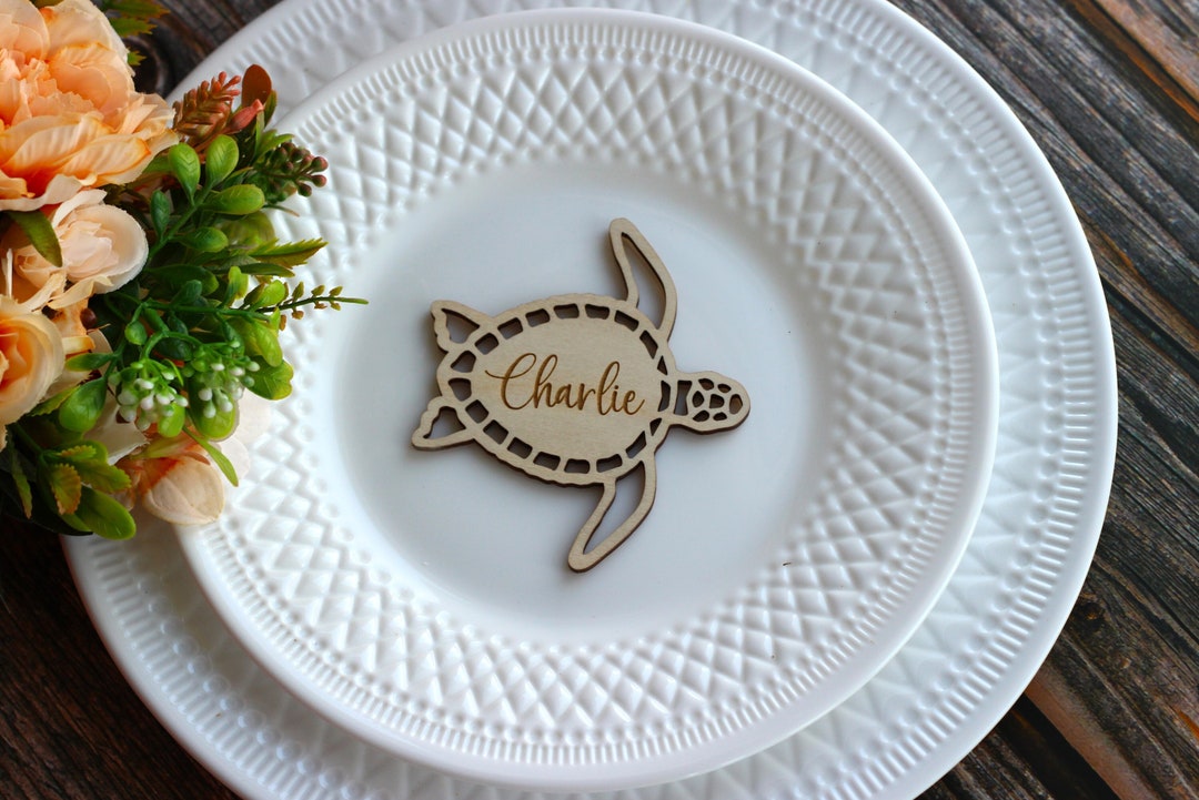 Turtle Place Cards - Tropical Name Tags - Hawaii Wedding Table ...