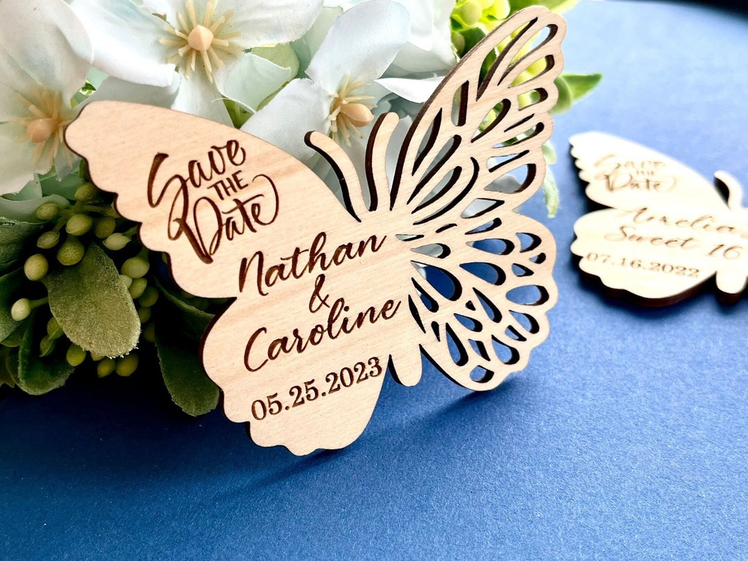 Butterfly Save the Date Magnets - Personalized Wedding Invitation ...