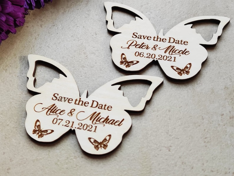 Personalized Butterfly Save the Date Magnets - Wedding Invitation ...