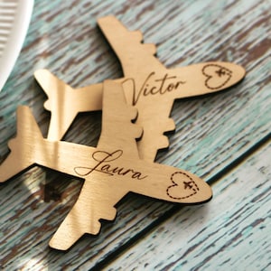 Airplane Place Cards - Personalized Plane Place Setting - Destination ...