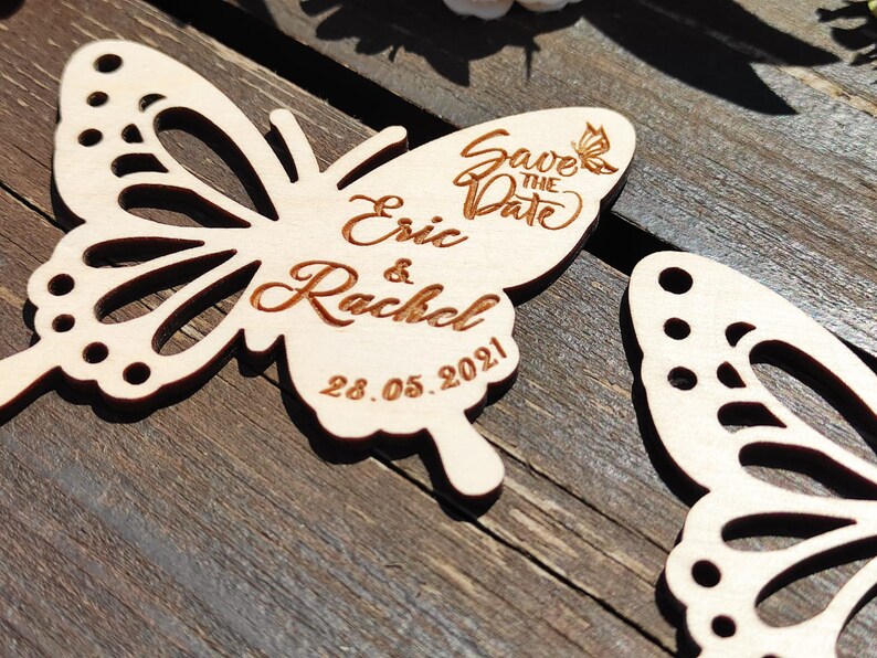 Butterfly Save the Date Magnets - Personalized Wedding Invitation ...