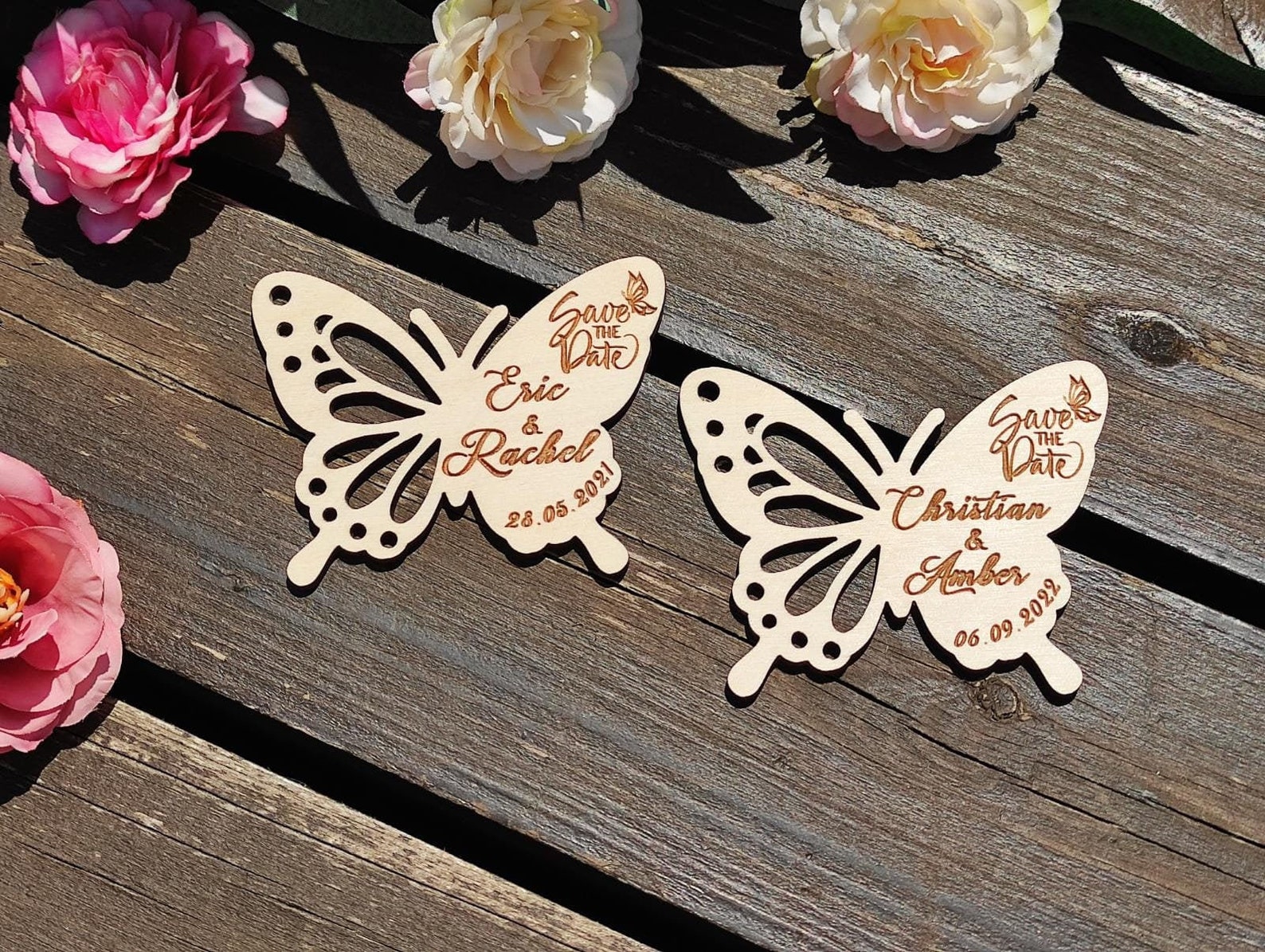 Butterfly Save the Date Magnets - Personalized Wedding Invitation ...