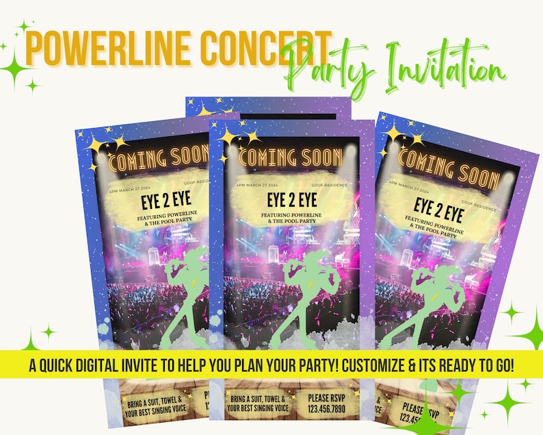 Powerline Concert Themed Pool Party | Eye 2 Eye | Goof Party Invite ...