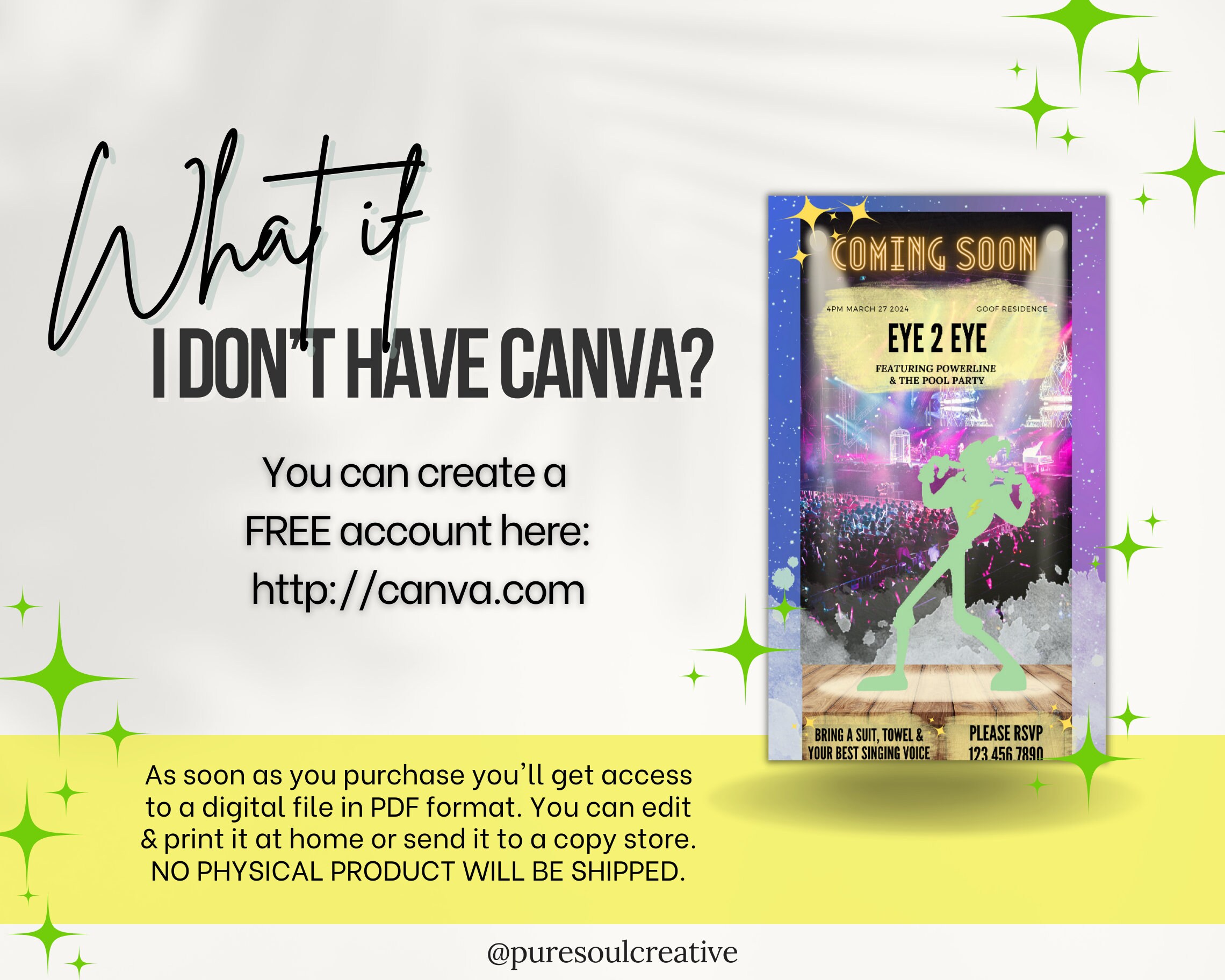 Powerline Concert Themed Pool Party | Eye 2 Eye | Goof Party Invite ...