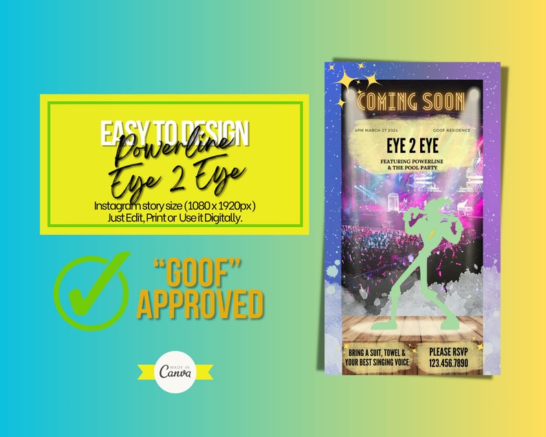 Powerline Concert Themed Pool Party | Eye 2 Eye | Goof Party Invite ...
