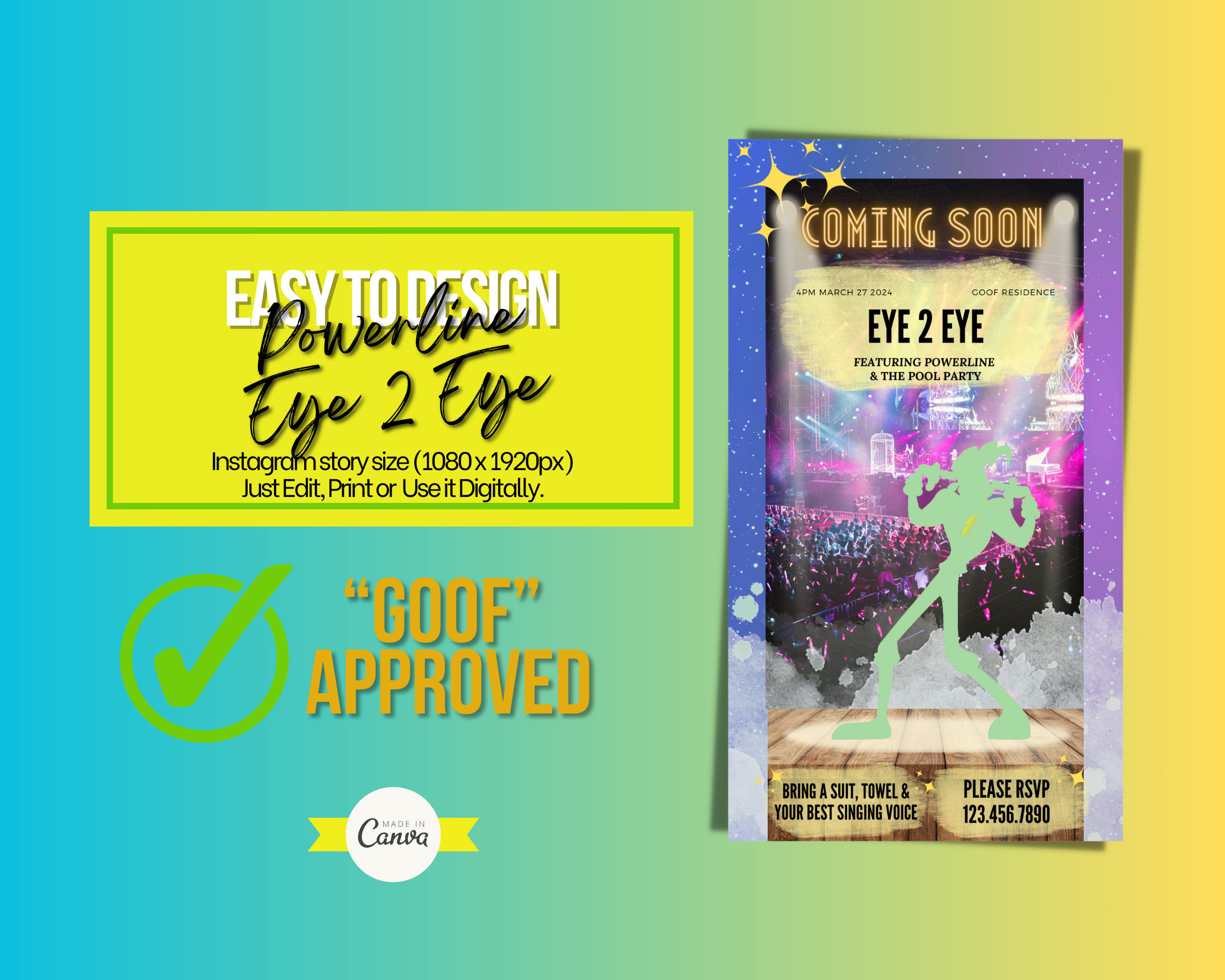 Powerline Concert Themed Pool Party | Eye 2 Eye | Goof Party Invite ...
