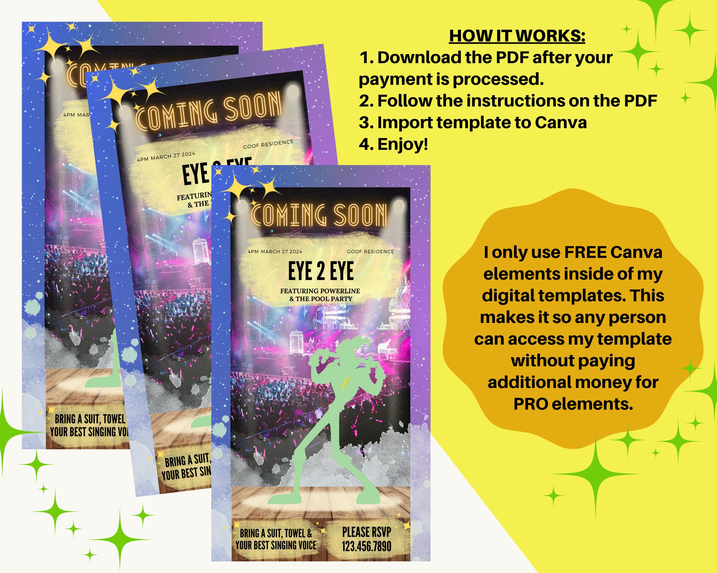 Powerline Concert Themed Pool Party | Eye 2 Eye | Goof Party Invite ...