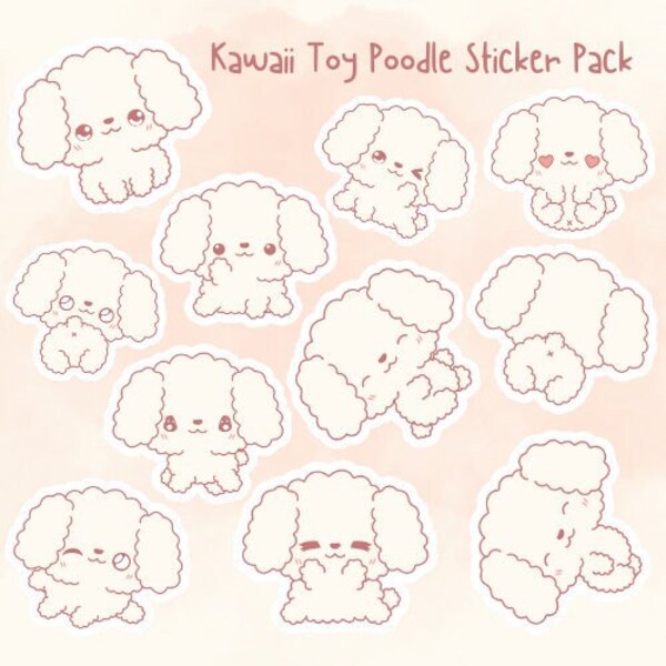 Toy Poodle Stickers - Etsy