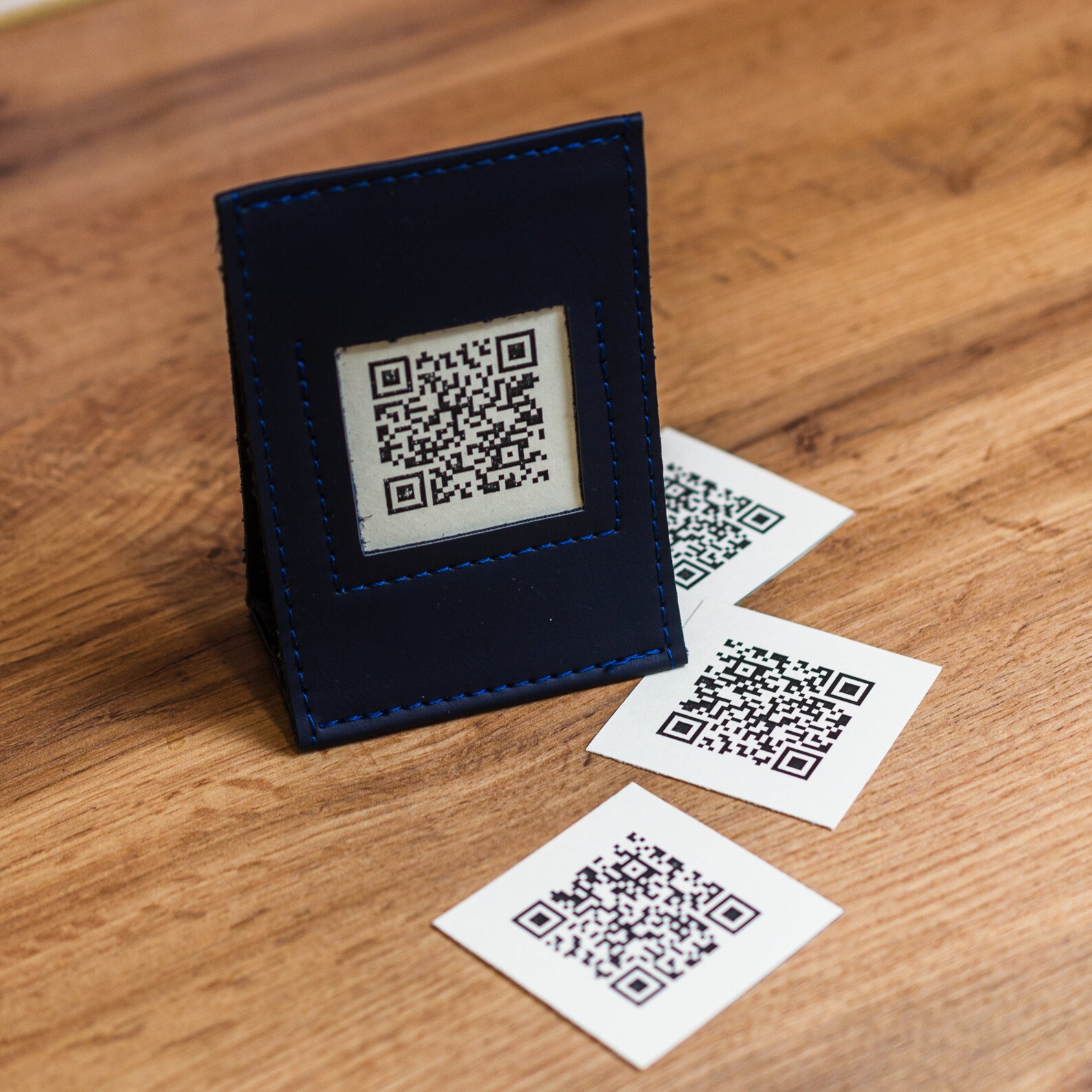 Custom Leather QR Code Menu Sign: Cafe Tabletop Display - Etsy