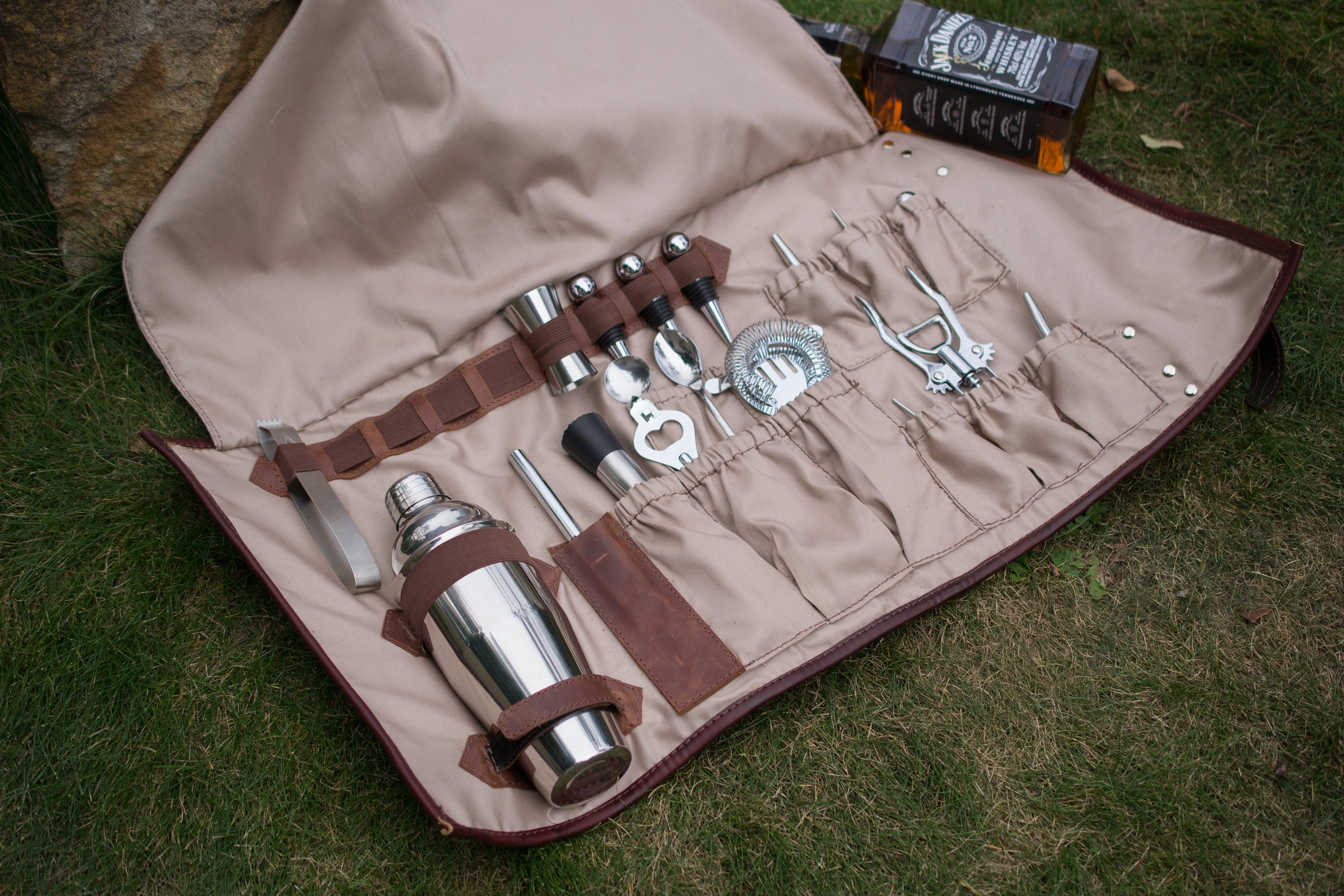 Portable Cocktail Tools Bag Bartender Roll Bag Barman Bag - Etsy UK