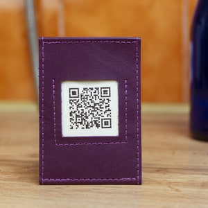 Custom Qr Code Menu, Leather Qr Code Sign, Restaurant Table Menu ...