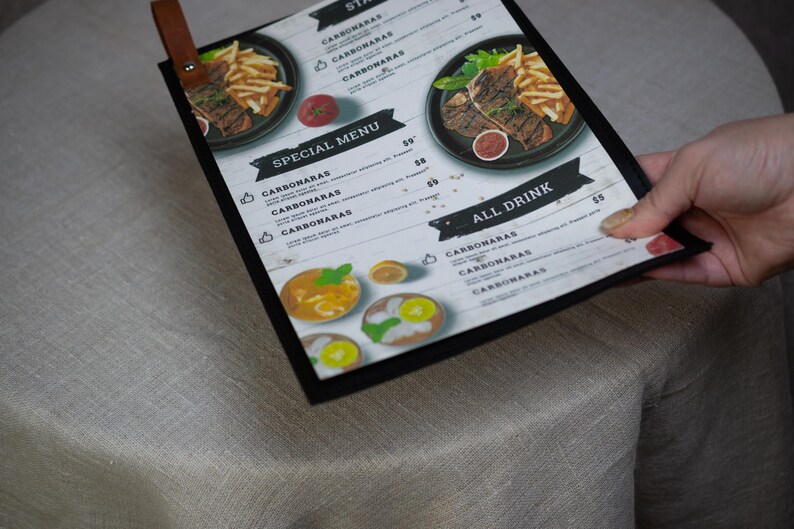 Custom Leather Restaurant Menu Cover: Personalized Menu Holders - Etsy