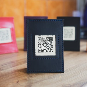 Custom Qr Code Menu, Leather Qr Code Sign, Restaurant Table Menu ...