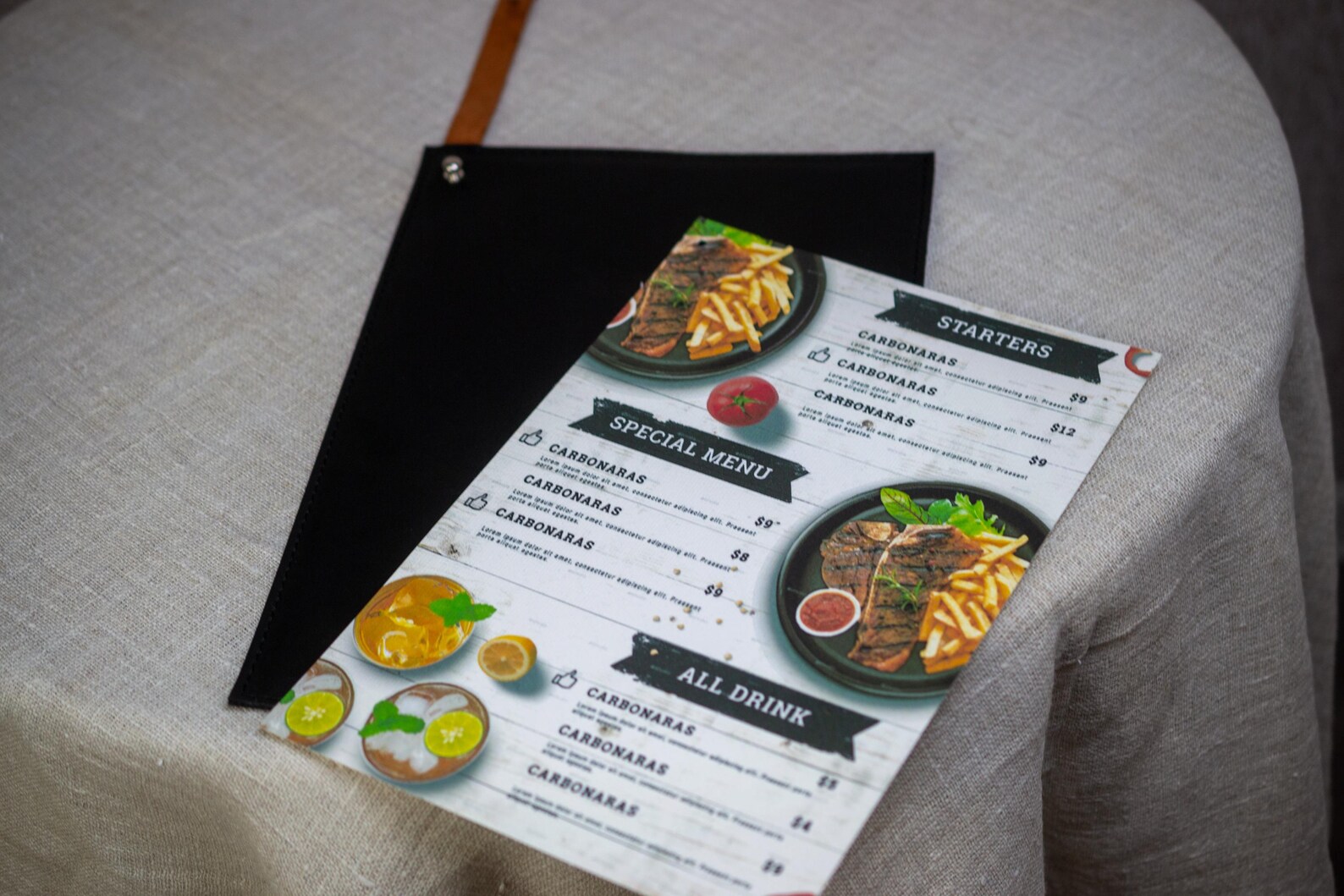 Custom Leather Restaurant Menu Cover: Personalized Menu Holders - Etsy