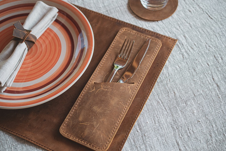 Personalized Set of Rectangular Napkins Cup Holders Cutlery - Etsy