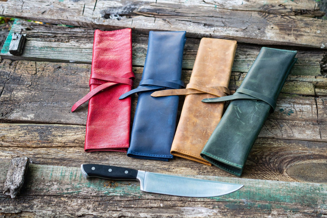 Engraved Knife Roll 2 Pocket Knife Roll Pocket Knife Roll | Etsy