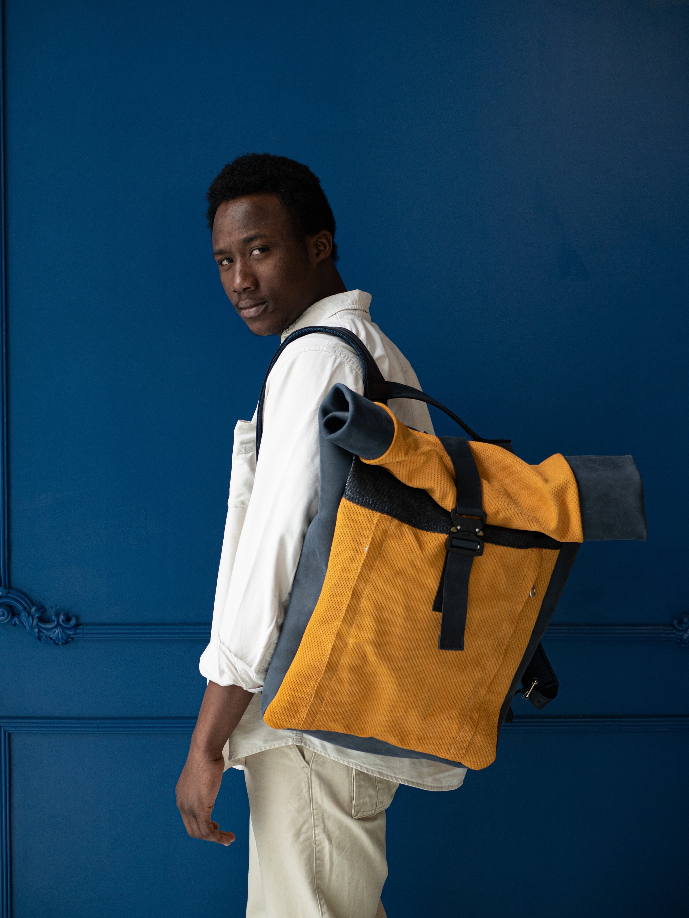 Roll Top Backpack Leather Roll Top Backpack Purse Customized - Etsy