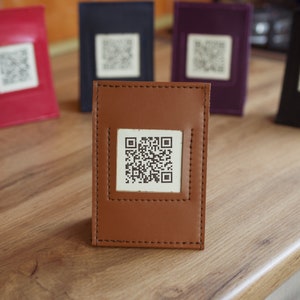 Custom Qr Code Menu, Leather Qr Code Sign, Restaurant Table Menu ...
