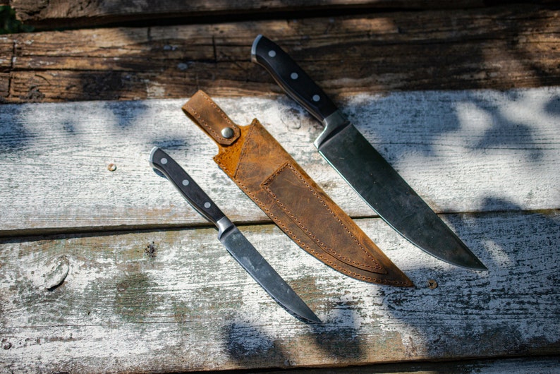 Personalized Leather Cover for 2 Knives Knife Case Blade - Etsy