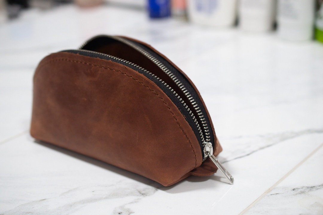 Personalization toiletry bag destres leather Makeup Bag | Etsy