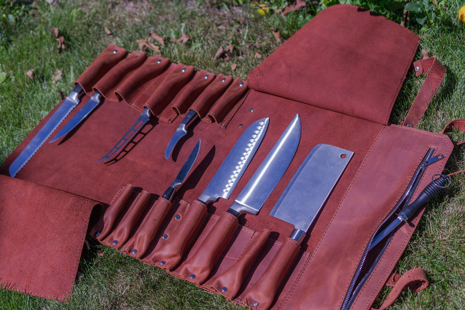Handcrafted Leather Knife Roll Personalized Chefs Knife Case - Etsy