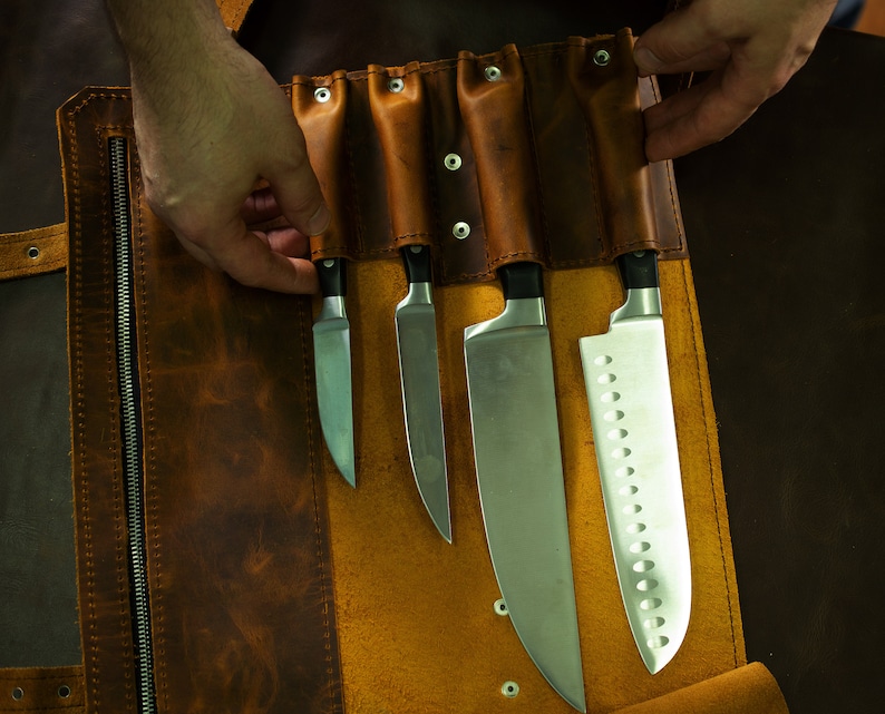 Personalized Leather Chef Knife Roll Christmas Gifts Gift | Etsy