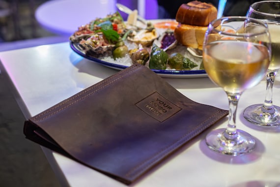 Custom Restaurant Menu Folder Cafe Bar Menu Leather Menu - Etsy
