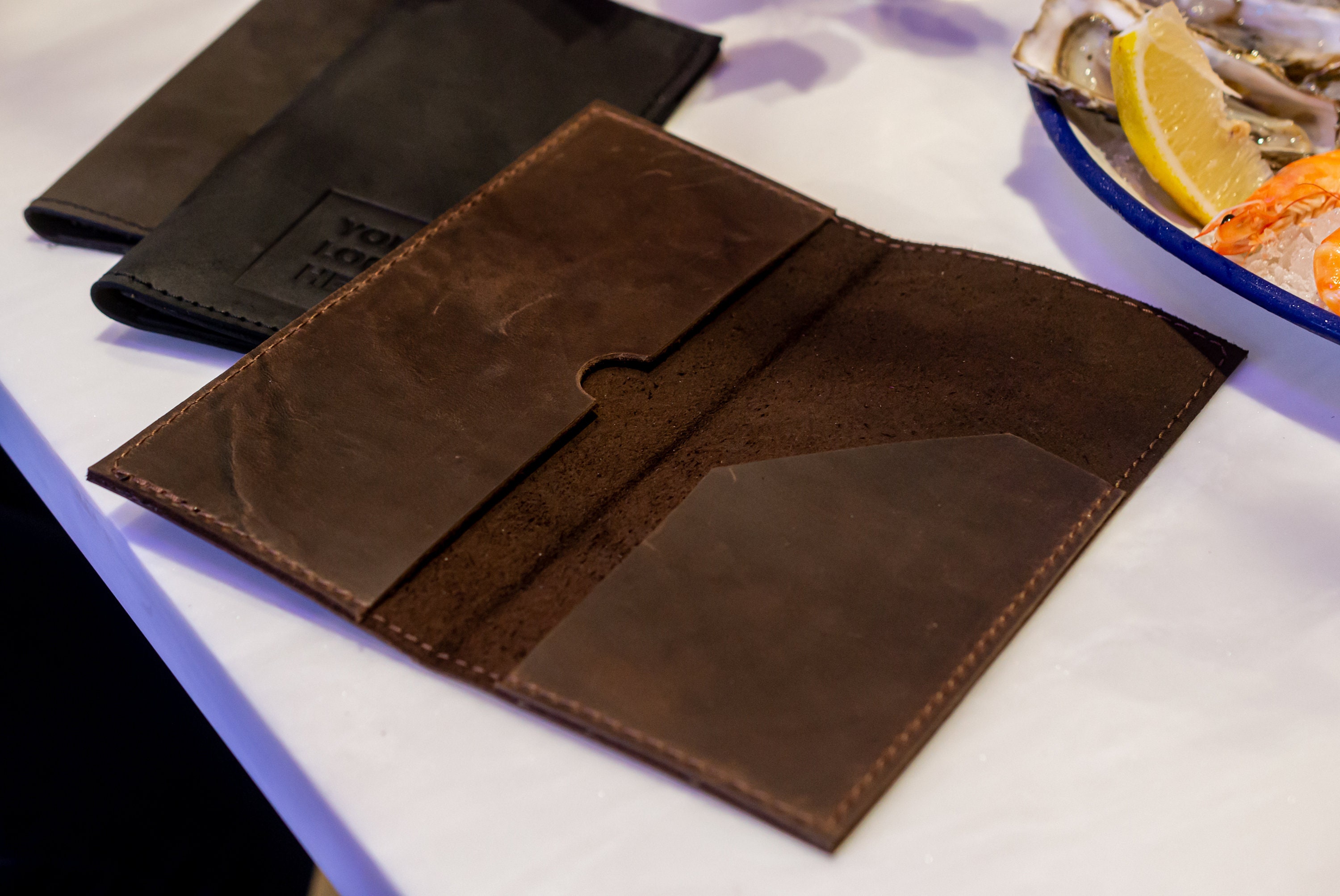 Leather Check Holder Personalized Receipt Holder Guest Check - Etsy