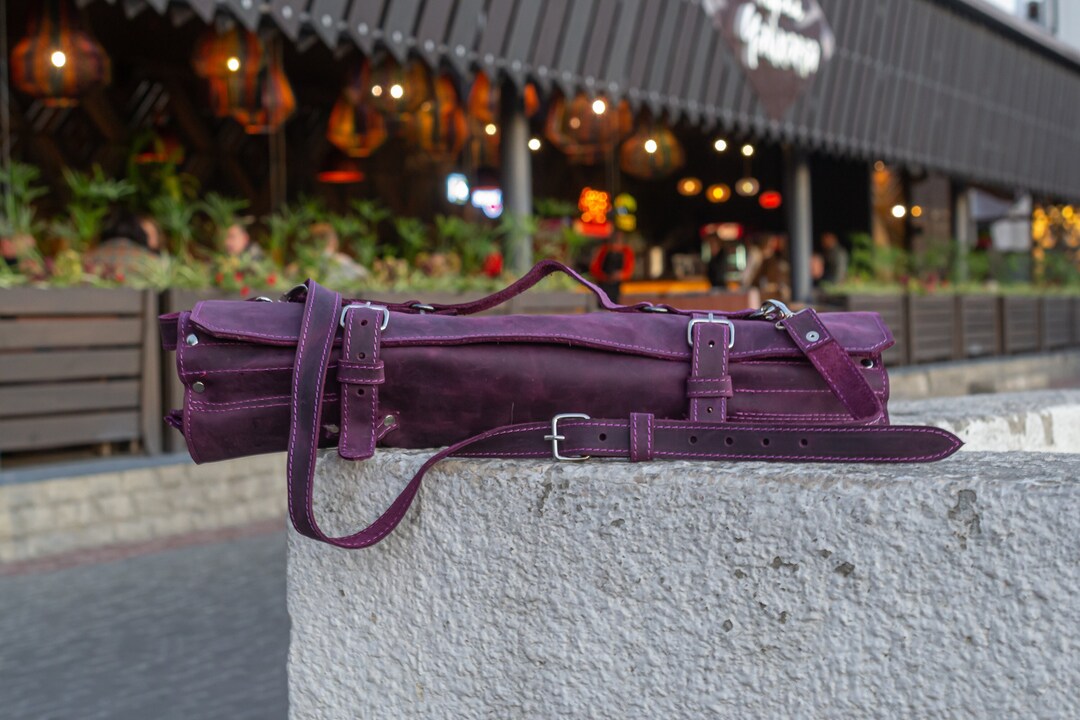 Roll for Storing Knives With Engraving, Leather Knife Roll ...