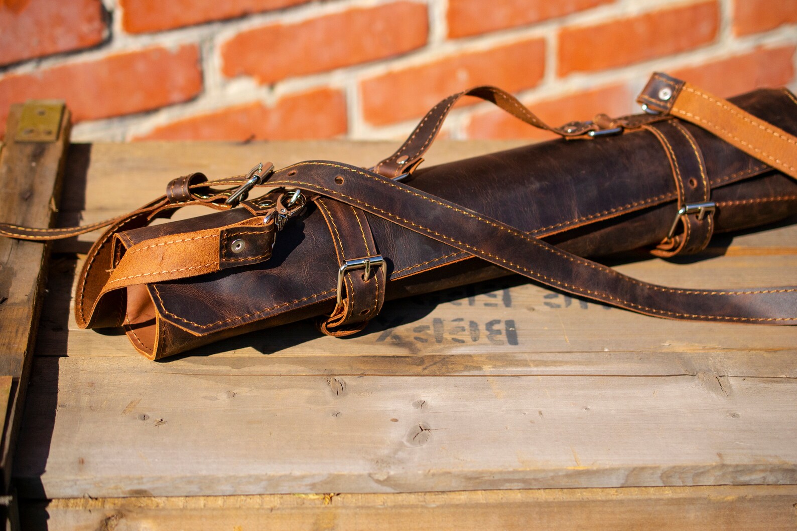 Custom Knife Caseknife Roll Bag With Pocketleather Knife - Etsy