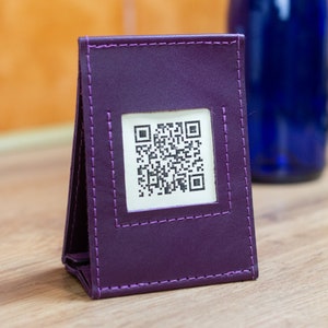 Custom Leather QR Code Menu Sign: Cafe & Bar Menu - Etsy